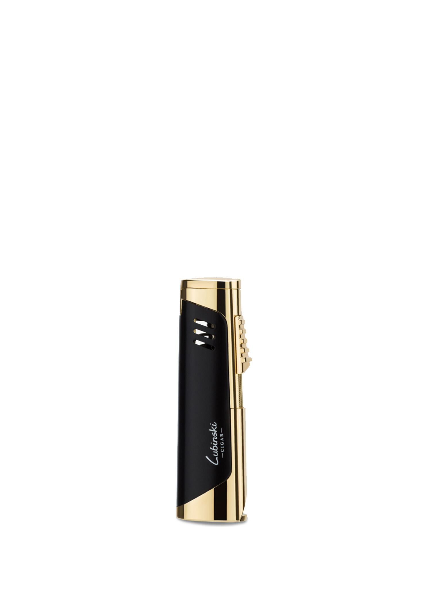 Lubinski - Pierced Gold Black Single Torch Cigar Lighter