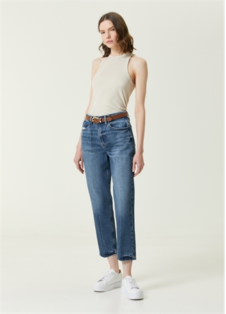 Frame Denim Kadın Le Piper Crop Mavi Jean Pantolon 23 Us Frame Denim Kadın Le Piper Crop Mavi Jean Pantolon 23 Us