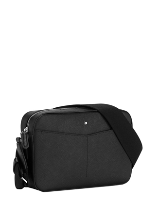 Montblanc Siyah Logo Detaylı Deri Omuz Çantası EU Montblanc Siyah Logo Detaylı Deri Omuz Çantası EU