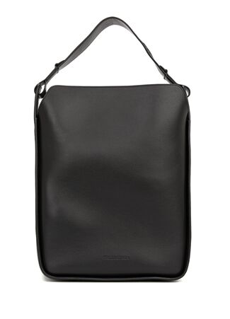 Balenciaga Kadın Siyah Logolu Deri Omuz Çantası EU