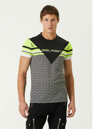 Balmain Erkek Siyah Sarı Logo Desenli T-shirt S EU Balmain Erkek Siyah Sarı Logo Desenli T-shirt S EU