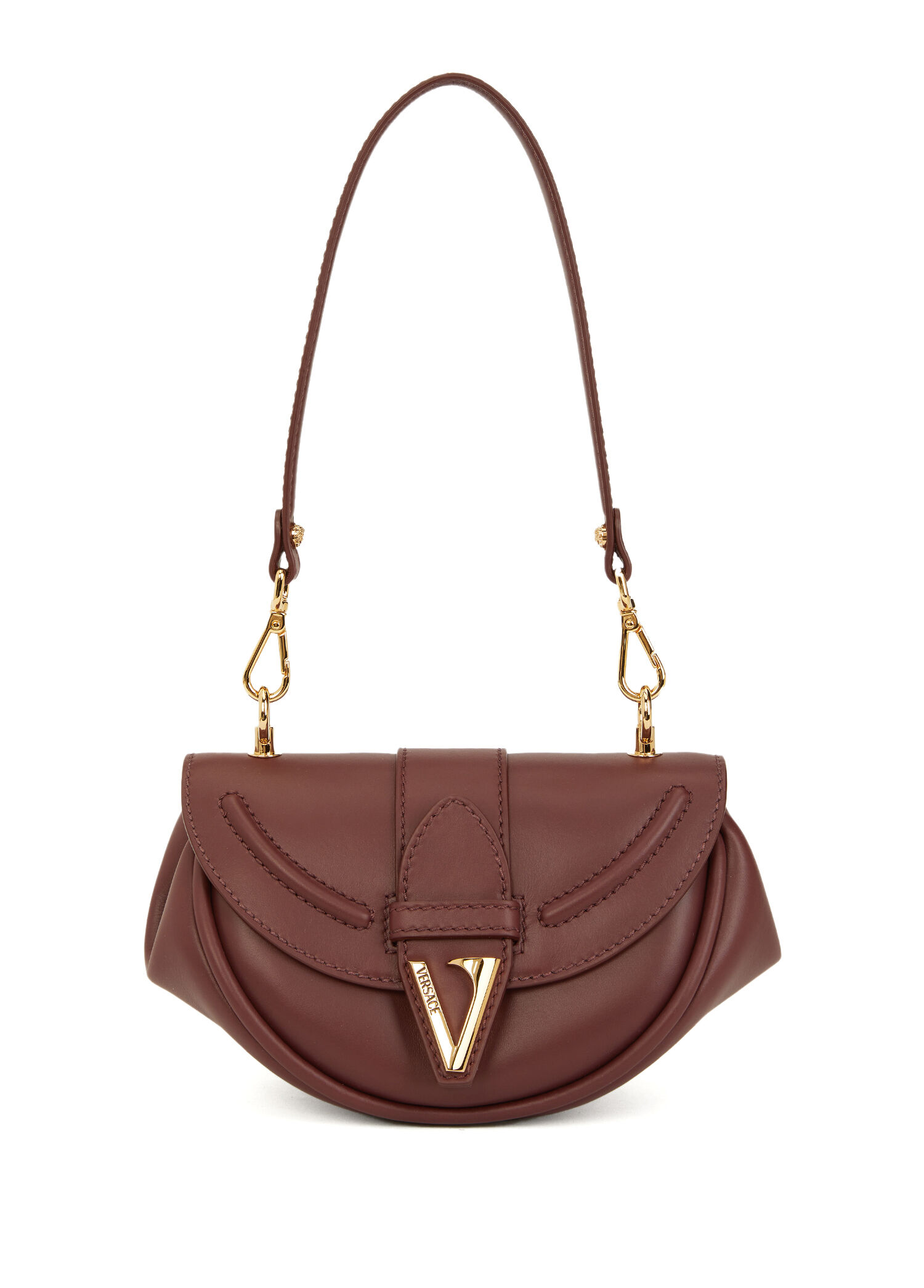 Versace - Virtus Small Bordo Kadın Deri Çanta - Bordo