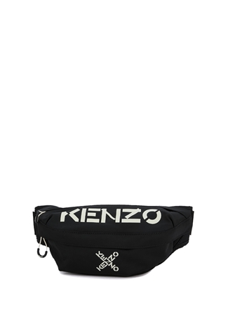 Kenzo Erkek Siyah Logo Baskılı Bel Çantası EU