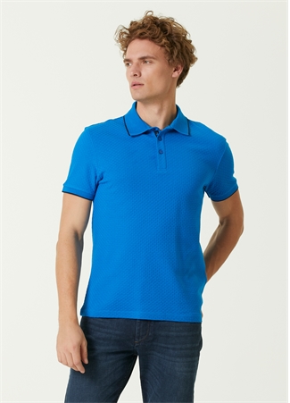 Beymen Club Erkek Slim Fit Mavi Polo Yaka Dokulu T-shirt S Beymen Club Erkek Slim Fit Mavi Polo Yaka Dokulu T-shirt S