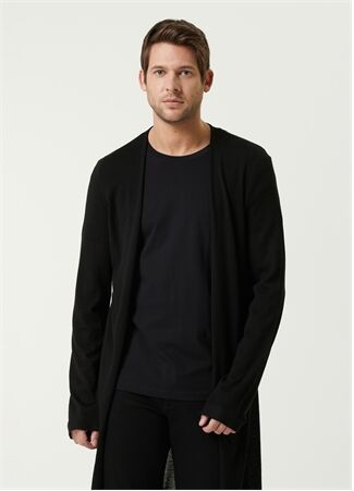 Rick Owens Erkek Siyah Beli Kuşaklı Yün Triko Hırka S EU