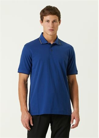 Z Zegna Erkek Mavi Polo Yaka T-shirt XL IT