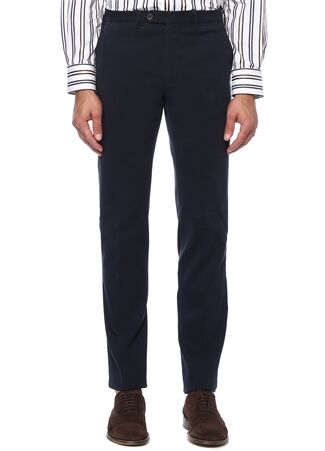 Lardini Erkek Lacivert Normal Bel Dar Paça Pantolon 48 IT