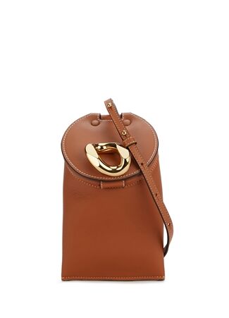 Jw Anderson Kadın Taba Deri Omuz Çantası Turuncu EU