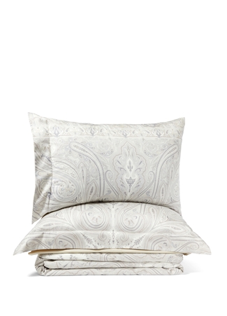 Etro Home Krem Etnik Desenli Çift Kişilik Nevresim Takımı Bej