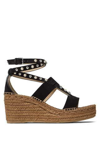 Jimmy Choo Kadın Siyah Trok İşlemeli Süet Espadril 36 EU