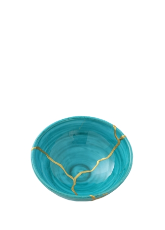 Maya Handcrafts Kintsugi Large Turkuaz Çini Kase Mavi Maya Handcrafts Kintsugi Large Turkuaz Çini Kase Mavi