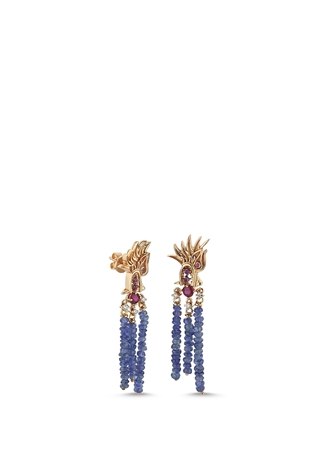 Collection-Selda Jewellery Kadın Dragon Pırlantalı Altın Rengi Küpe EU Collection-Selda Jewellery Kadın Dragon Pırlantalı Altın Rengi Küpe EU