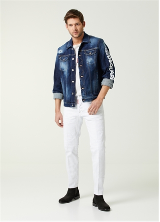 Dsquared2 Erkek X Black Bull Beyaz Jean Pantolon 46 IT Dsquared2 Erkek X Black Bull Beyaz Jean Pantolon 46 IT