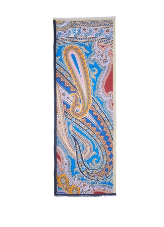 Etro Kadın Colorblocked Karışık Desenli Şal Mavi EU Etro Kadın Colorblocked Karışık Desenli Şal Mavi EU