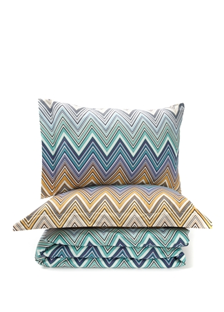 Missoni Home Trevor Turkuaz Zikzak Desenli Nevresim Takımı Mavi Missoni Home Trevor Turkuaz Zikzak Desenli Nevresim Takımı Mavi