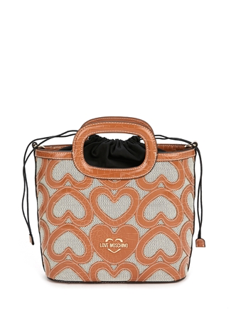 Love Moschino Kadın Bej Taba Kalp Desenli Omuz Çantası Turuncu EU Love Moschino Kadın Bej Taba Kalp Desenli Omuz Çantası Turuncu EU