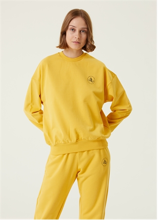Dahlia Bianca Kadın Sarı Bisiklet Yaka Basic Sweatshirt XS EU Dahlia Bianca Kadın Sarı Bisiklet Yaka Basic Sweatshirt XS EU