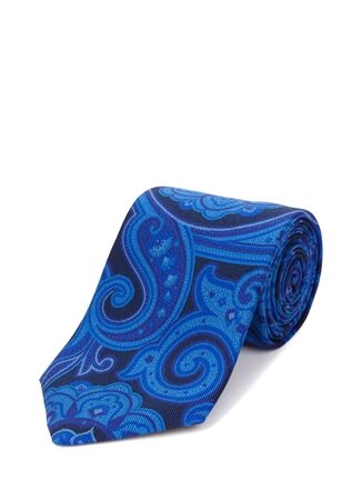 Etro Erkek Mavi Etnik Desenli İpek Kravat EU