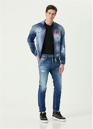 Dsquared2 Erkek Distressed Mavi Yıpratmalı Jean Pantolon 44 It Dsquared2 Erkek Distressed Mavi Yıpratmalı Jean Pantolon 44 It