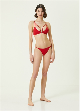 Oye Swimwear Kadın Sel Kırmızı Bant Detaylı Bikini Takımı Xs Eu