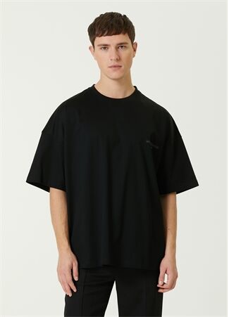 Wooyoungmi Erkek Siyah Logolu Baskılı T-shirt 46 IT