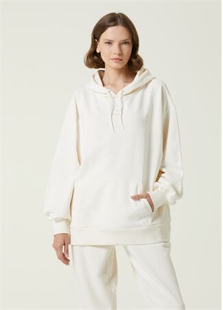 Puma Kadın Classic Krem Kapüşonlu Oversized Sweatshirt Bej M EU