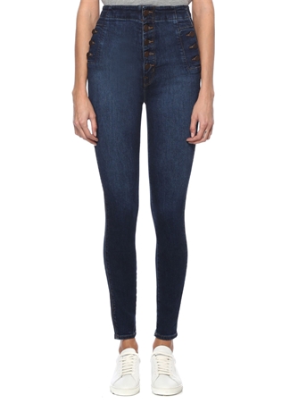 J Brand Kadın Natasha Sky Yüksek Bel Skinny Jean Pantolon Lacivert 26 US