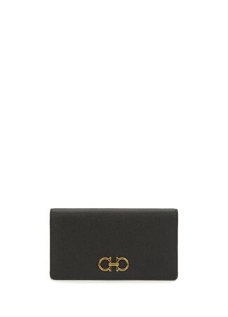 Salvatore Ferragamo Kadın Siyah Logolu Deri Cüzdan EU