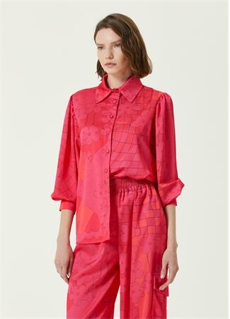 Oopscool Kadın Rock Sugar Çiçekli Uzun Kol Bluz S EU