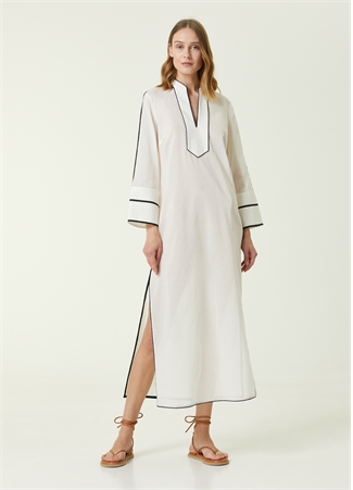 Tory Burch Kadın Beyaz Yırtmaç Detaylı Kaftan S EU
