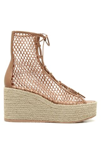 Gianvito Rossi Kadın Bej File Dokulu Deri Sandalet 39 EU