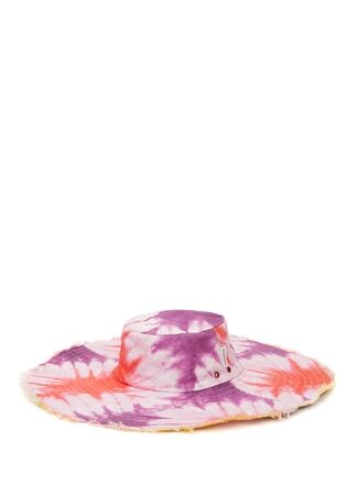Zimmermann Kadın Mor Batik Desenli Keten Şapka EU