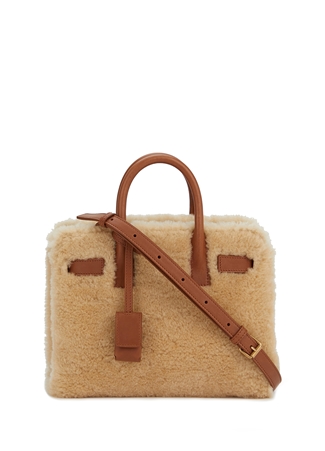 Kadın Sac De Jour Bej Deri Shearling Omuz Çantası EU Kadın Sac De Jour Bej Deri Shearling Omuz Çantası EU