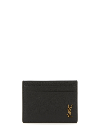 Kadın Siyah Logolu Deri Kartlık EU