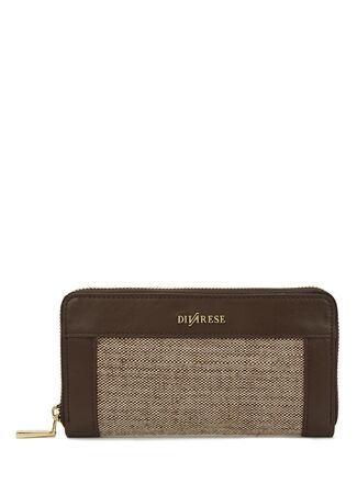 Divarese Kadın Kahverengi Keten El Portföyü EU