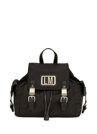 Love Moschino Kadın Siyah Logo Detaylı Sırt Çantası Eu