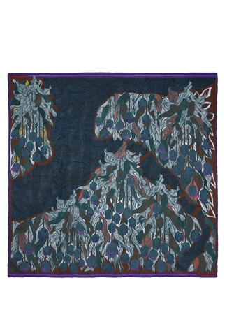 Imannoor Kadın Tulips Of Boshorus Desenli İpek Şal Mavi EU Imannoor Kadın Tulips Of Boshorus Desenli İpek Şal Mavi EU