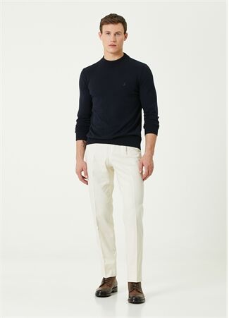 Pal Zileri Erkek Beyaz Pilili Pantolon 48 IT Pal Zileri Erkek Beyaz Pilili Pantolon 48 IT