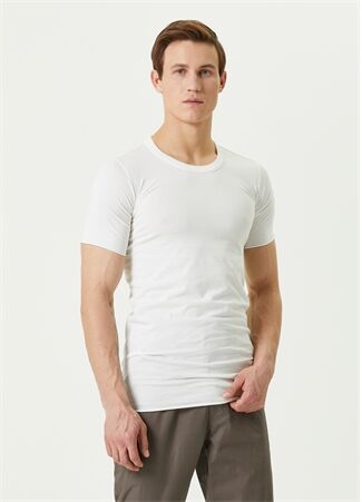 Rick Owens Erkek Beyaz Basic T-shirt L EU