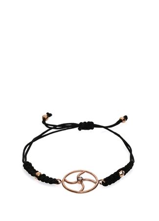 Collection Kadın Siyah Pırlantalı Altın Rengi Bileklik EU