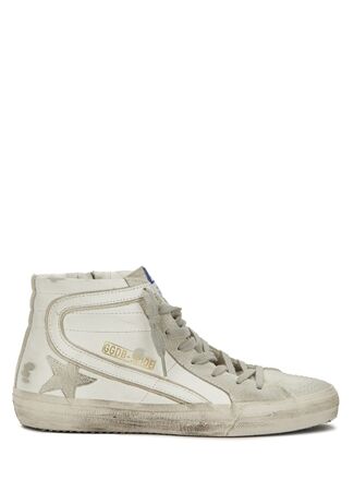 Golden Goose Kadın Beyaz Logolu Eskitme Dokulu Sneaker Gri 36 EU