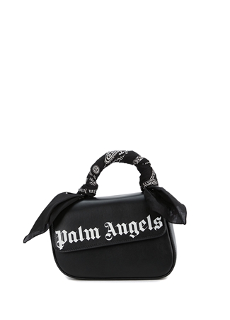Palm Angels Kadın Siyah Logolu Deri Omuz Çantası EU Palm Angels Kadın Siyah Logolu Deri Omuz Çantası EU