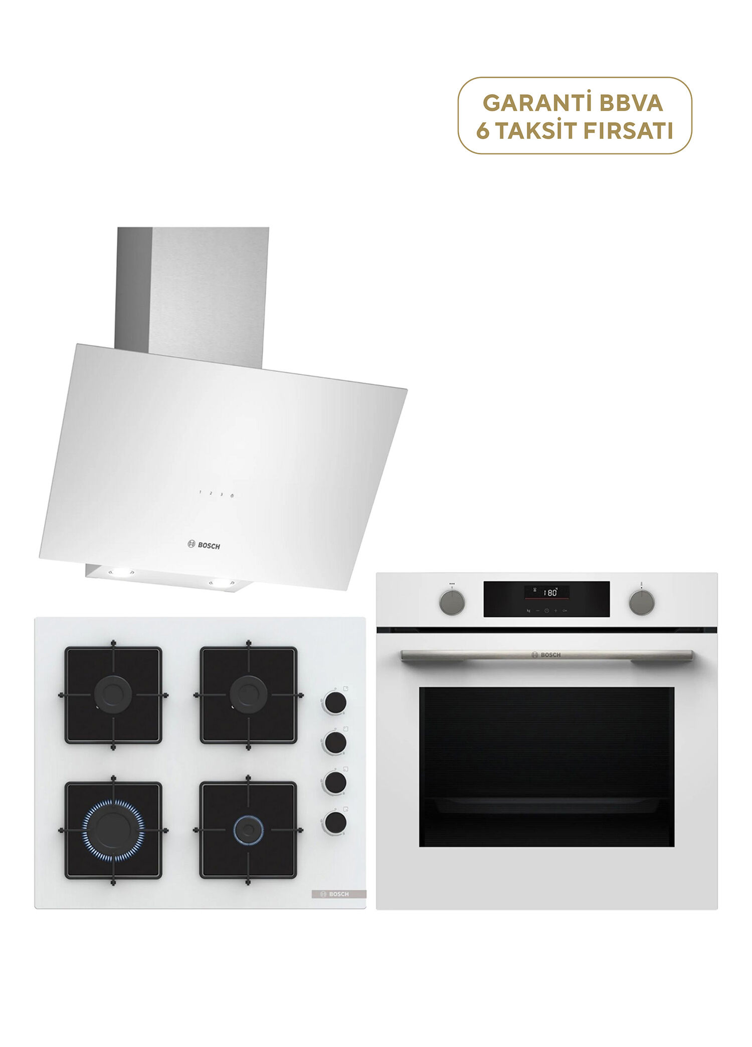 Bosch - White Built-in Set HUA736EV0T-POP6C2P30O-DWK64PJ20T Steam ...