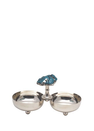 Unique by AV Silver Turkuaz Taşlı 2 Bölmeli Çerezlik Mavi Unique by AV Silver Turkuaz Taşlı 2 Bölmeli Çerezlik Mavi