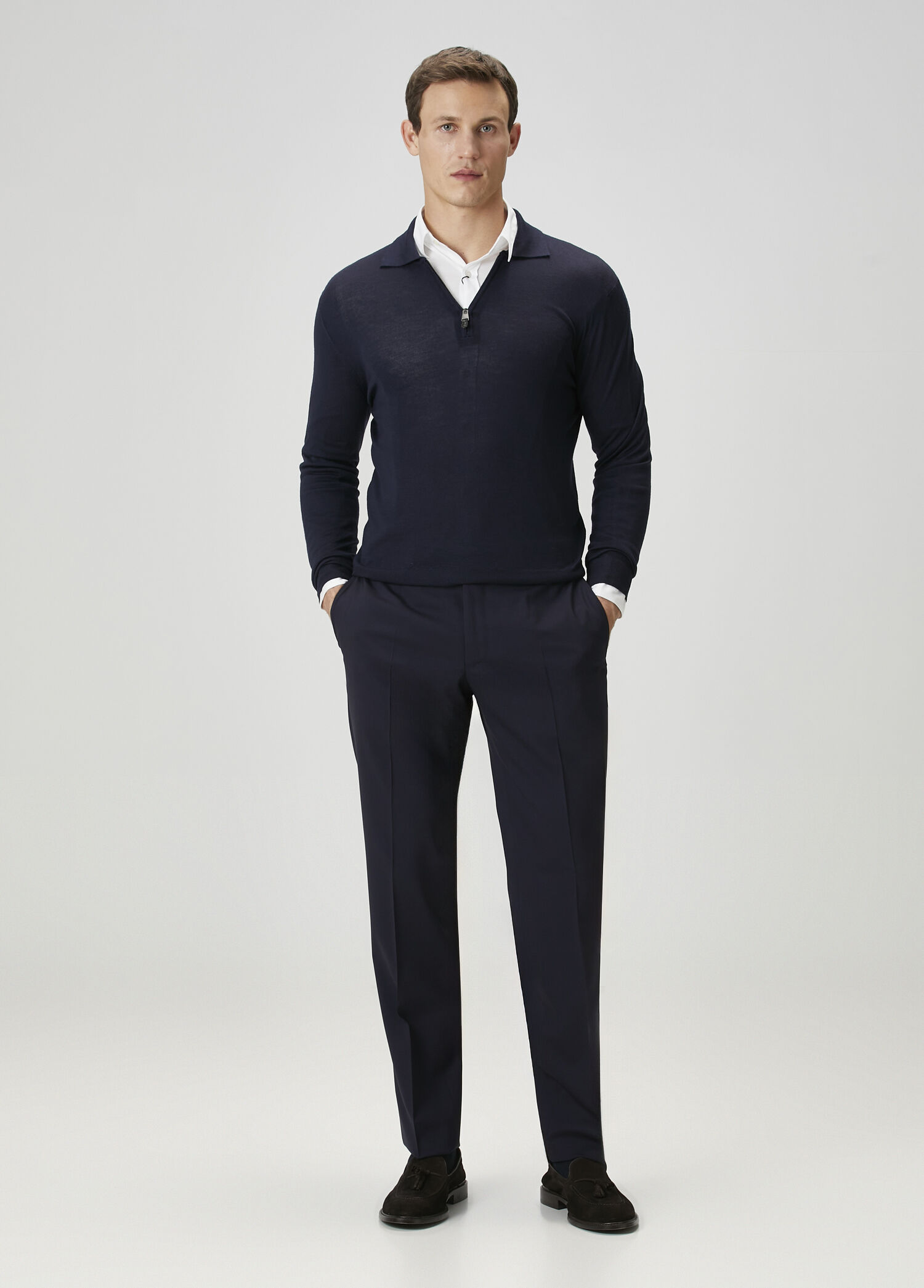 Navy blue Canali Navy blue Men Navy Blue Wool Pants 1776143 | Beymen