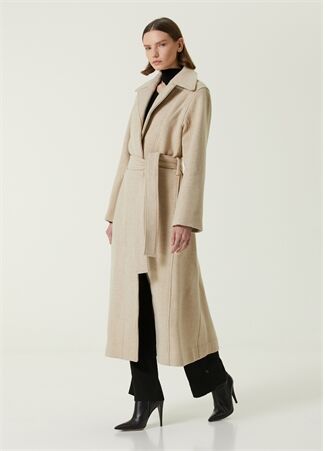 Cult Gaia Kadın Bej İngiliz Yaka Yün Palto XS EU Cult Gaia Kadın Bej İngiliz Yaka Yün Palto XS EU