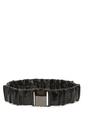 Beymen Club Kadın Siyah Büzgülü Rugan Kemer 75 Beymen Club Kadın Siyah Büzgülü Rugan Kemer 75