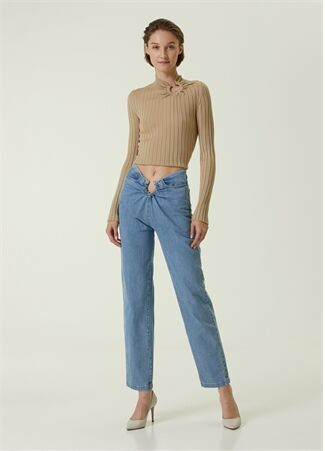 Act N Kadın Mavi Büzgü Detaylı Jean Pantolon 42 IT