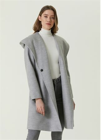 Network Kadın Basic Fit Gri Manto S EU