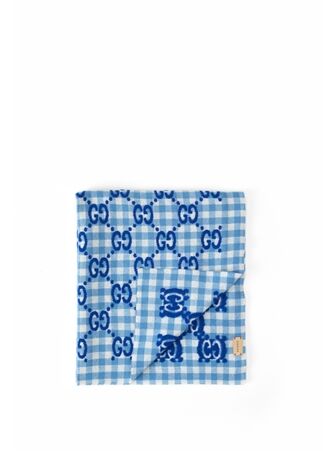 Gucci Bebek Mavi Logo Jakarlı Yün Battaniyesi EU Gucci Bebek Mavi Logo Jakarlı Yün Battaniyesi EU